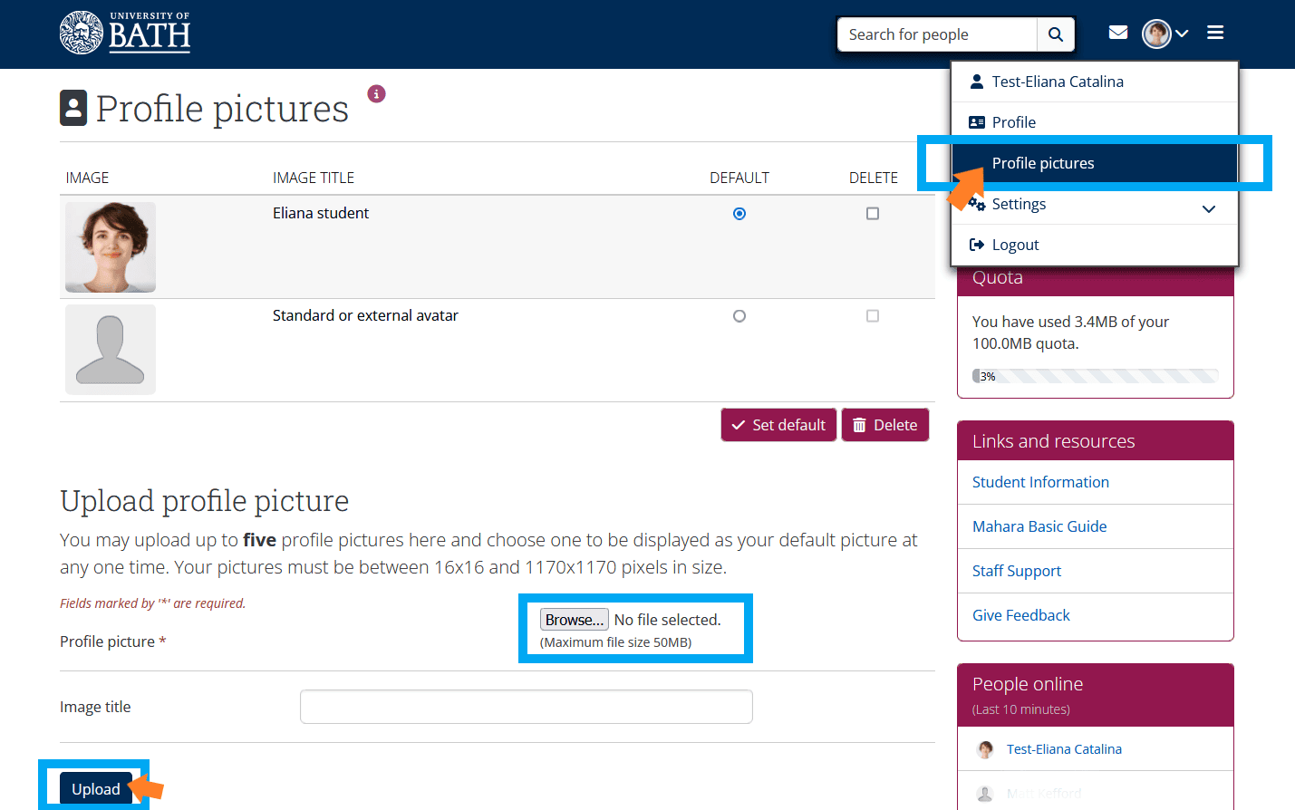 Introduction to Mahara: Logging in and basic set-up - Learning and ...
