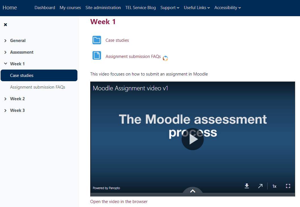 How students can view Moodle / Panopto recordings - Learning and Teaching Hub