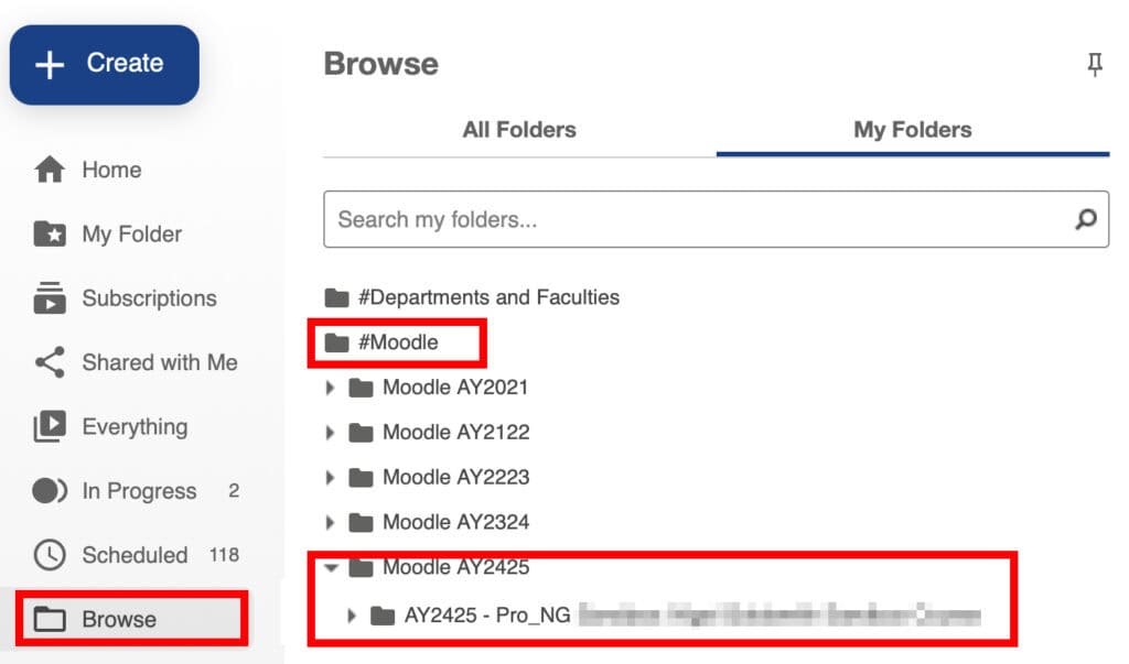 How to add recordings to a Moodle-linked folder for students to view ...