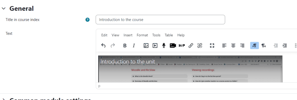 Link to or embed a recording in Moodle - Learning and Teaching Hub