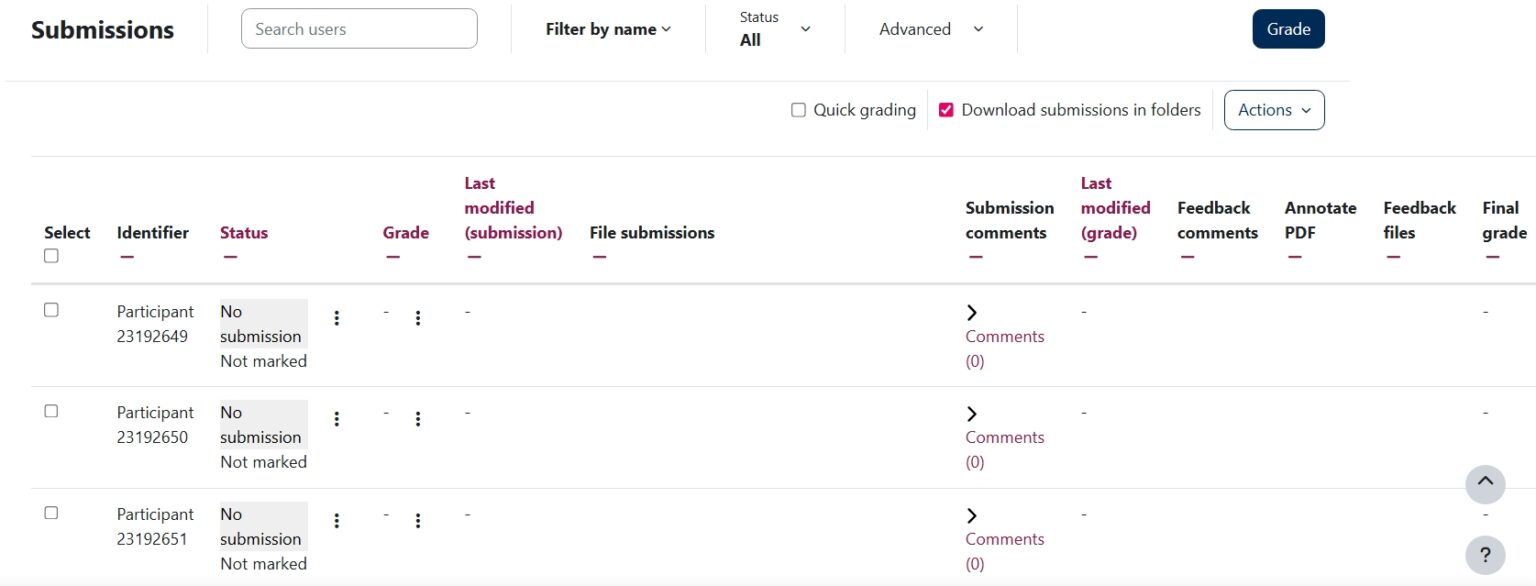 Anonymous marking in Moodle - Learning and Teaching Hub