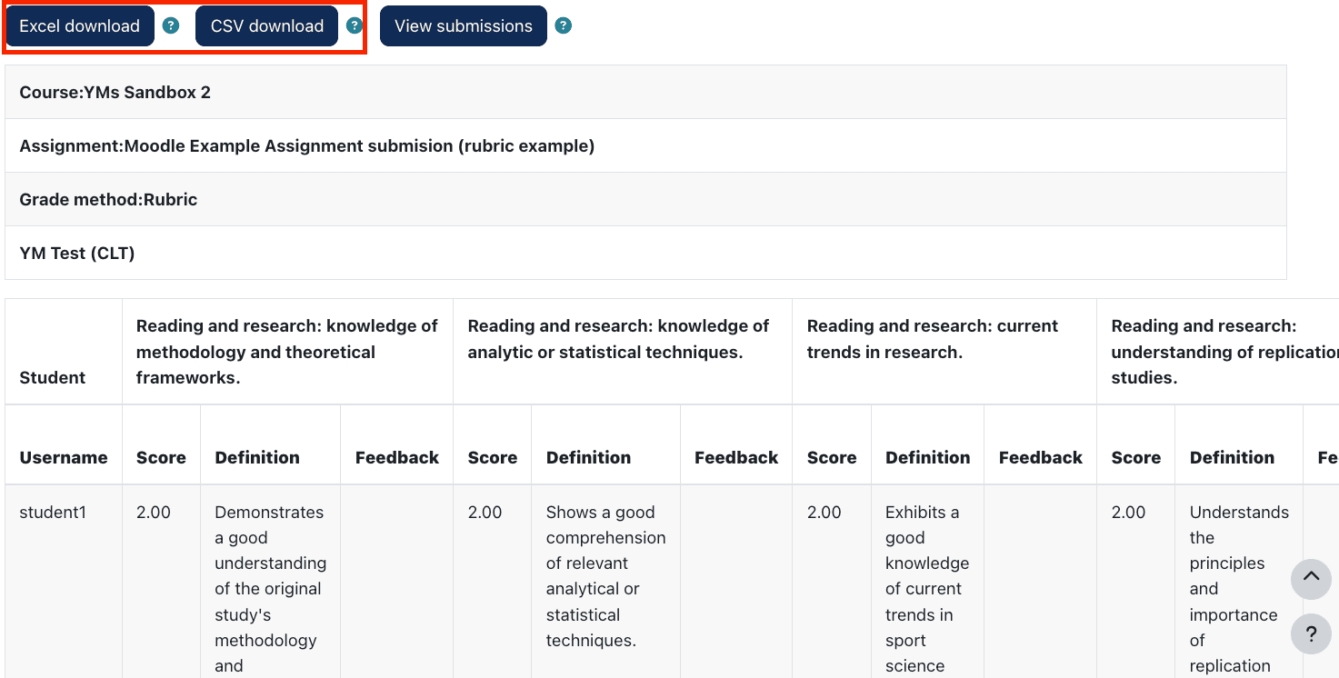 Rubrics and Ranged Rubrics in Moodle - Learning and Teaching Hub