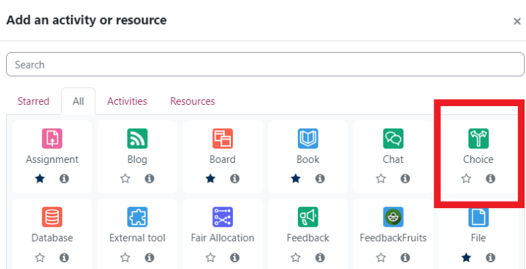 Case Study: Using the Moodle Choice activity to record student ...