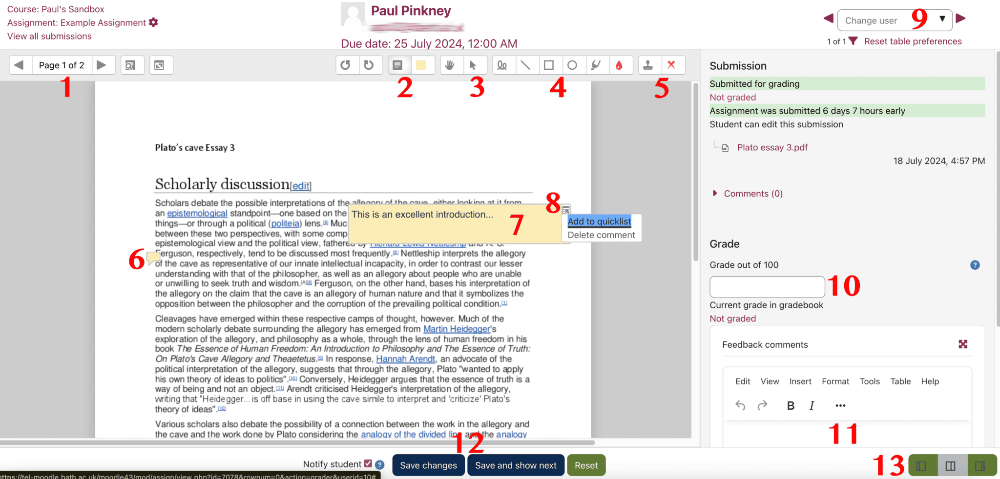 How to mark an Assignment online in Moodle - Learning and Teaching Hub