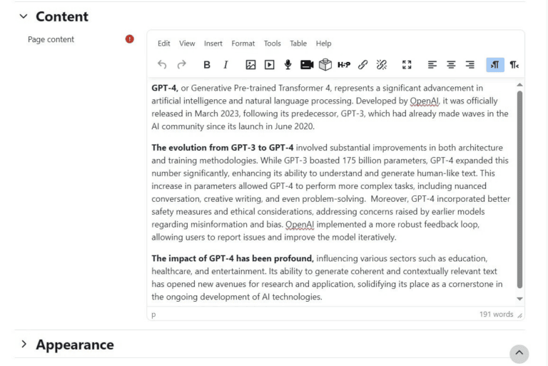 How to use the text editor in Moodle (TinyMCE) - Learning and Teaching Hub